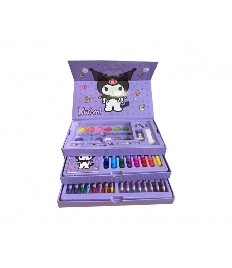 Cutie de colorat cu sertare, Model Kuromi, Pentru copii, Mov - ding.ro