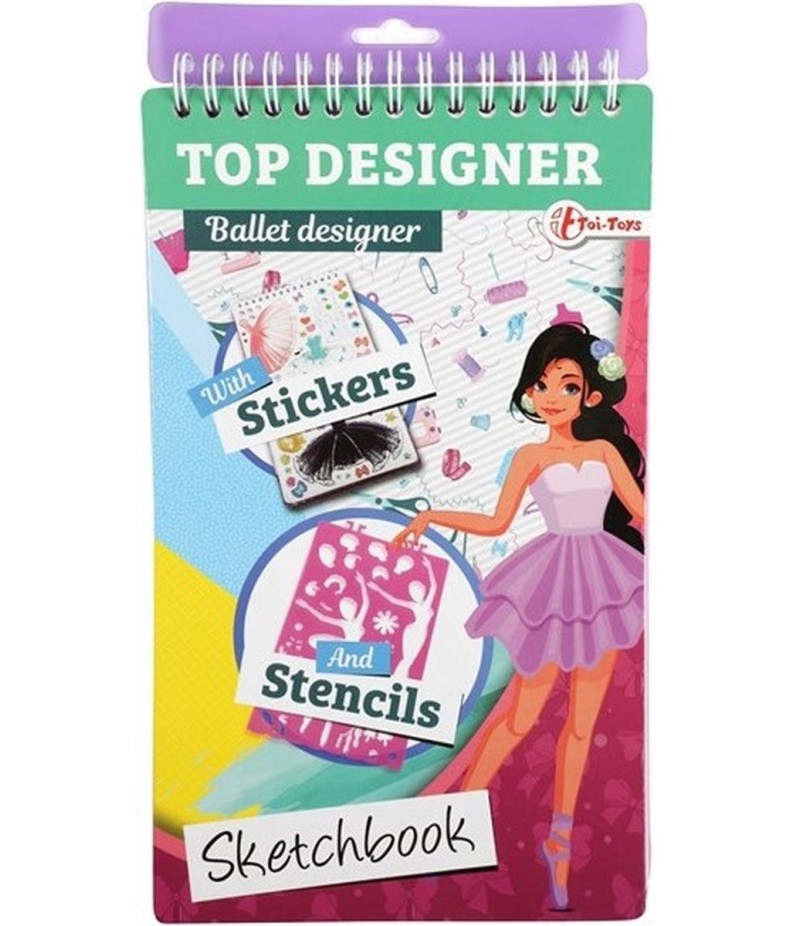 Caiet de schite cu autocolante- Top Designer, Balet 14x25cm. - ding.ro