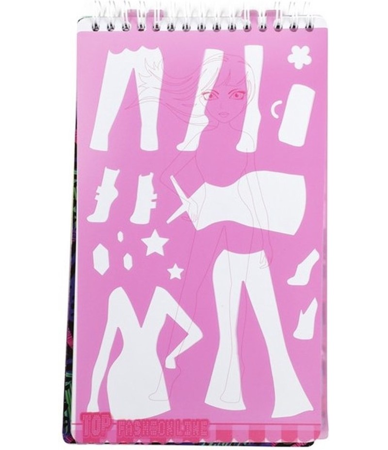 Caiet de schite cu autocolante- Top Designer, Moda 14x25cm. - ding.ro